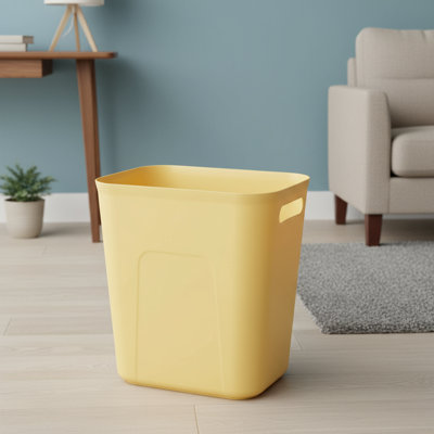 yellow bathroom bin