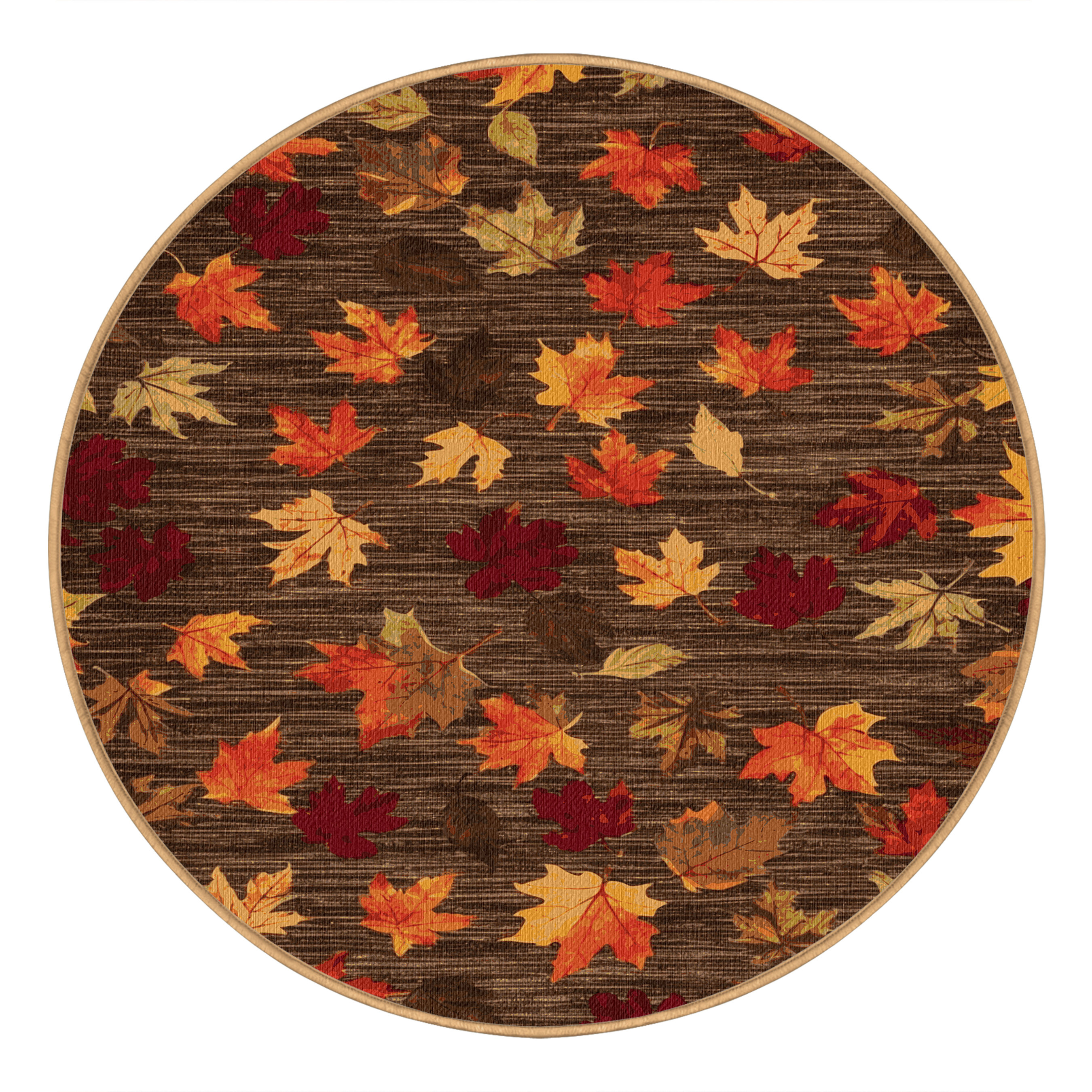 East Urban Home Washable Fall Leaves Farm Area Rug | Wayfair