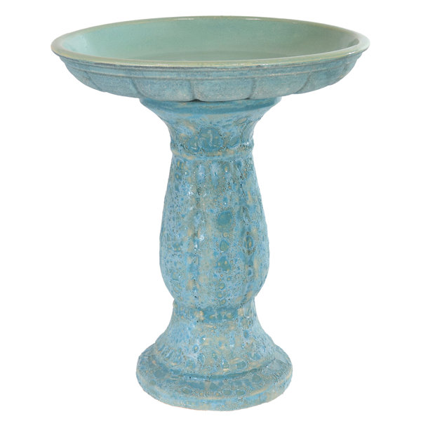 Lark Manor™ Ashil Freestanding Ceramic Outdoor Bird Bath with UV ...
