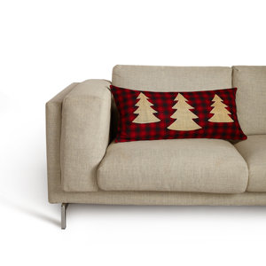 Peking Handicraft Christmas Trio Trees Cotton Lumbar Pillow | Wayfair
