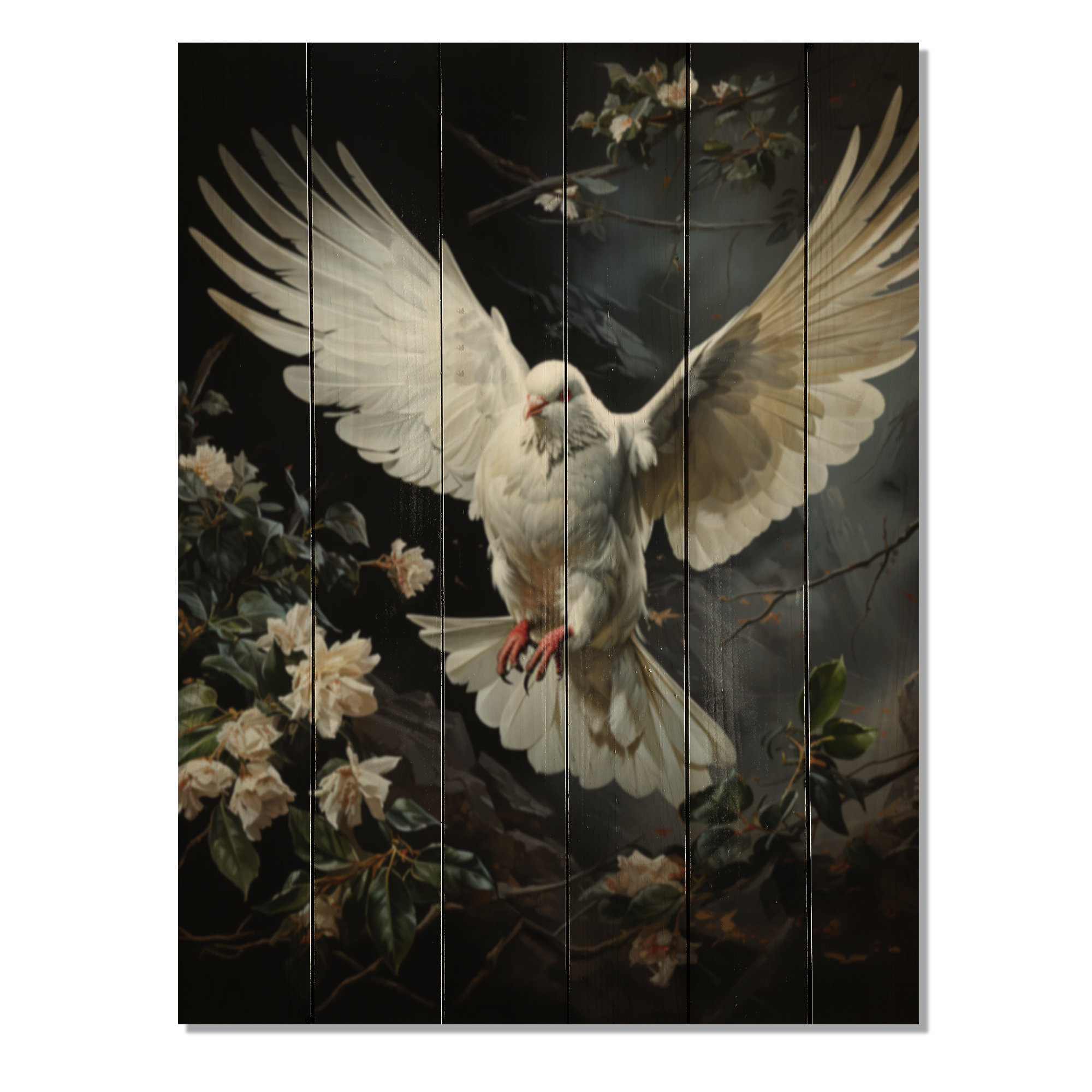 Red Barrel Studio® White Dove Messenger Of Peace On Wood Print | Wayfair