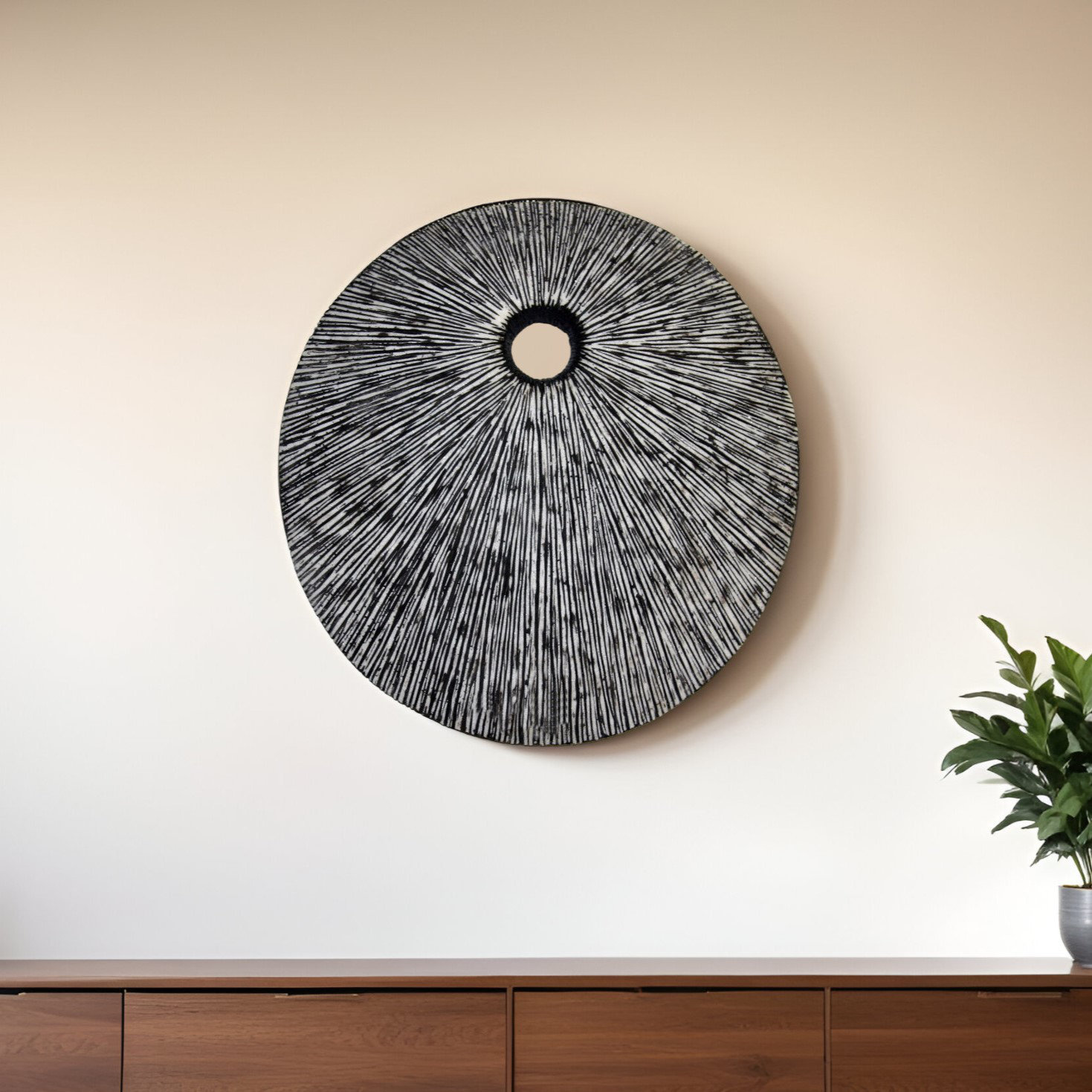 Brayden Studio® 20" Gray Sandstone Round Wall Decor | Wayfair
