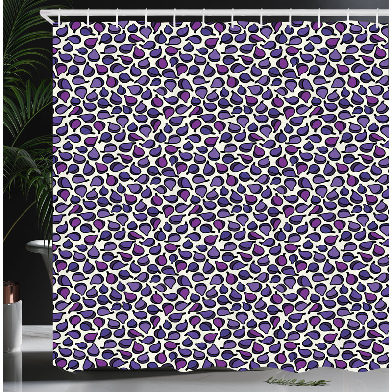 Dakota Fields Fruit Shower Curtain Abstract Figs Purple Tone Blue ...