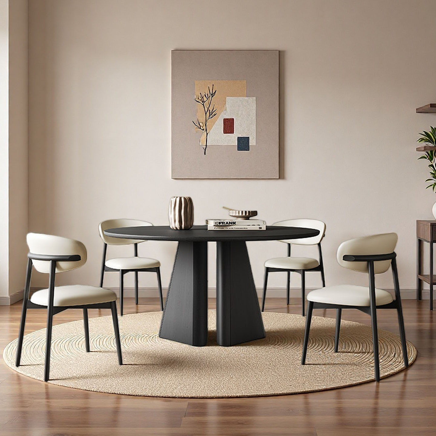 Corrigan Studio® Vintage Italian Dark Solid Wood Round Dining Table ...