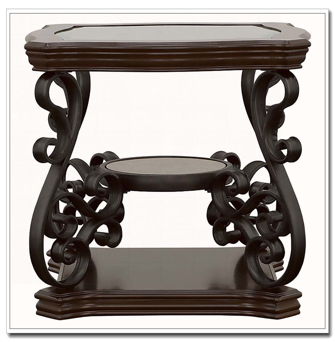 Mercer41 Bianca Merlot 2-Shelf Top End Table | Wayfair