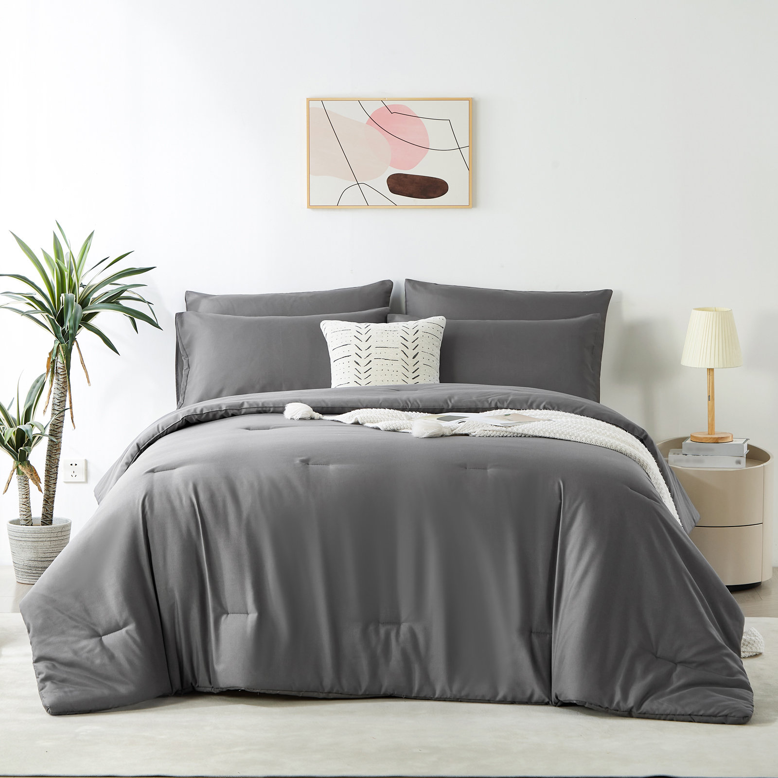 KAKIJUMN Extra Cozy Comforter Set For All Seasons, Extra Soft Bed In A Bag Set For Student ...