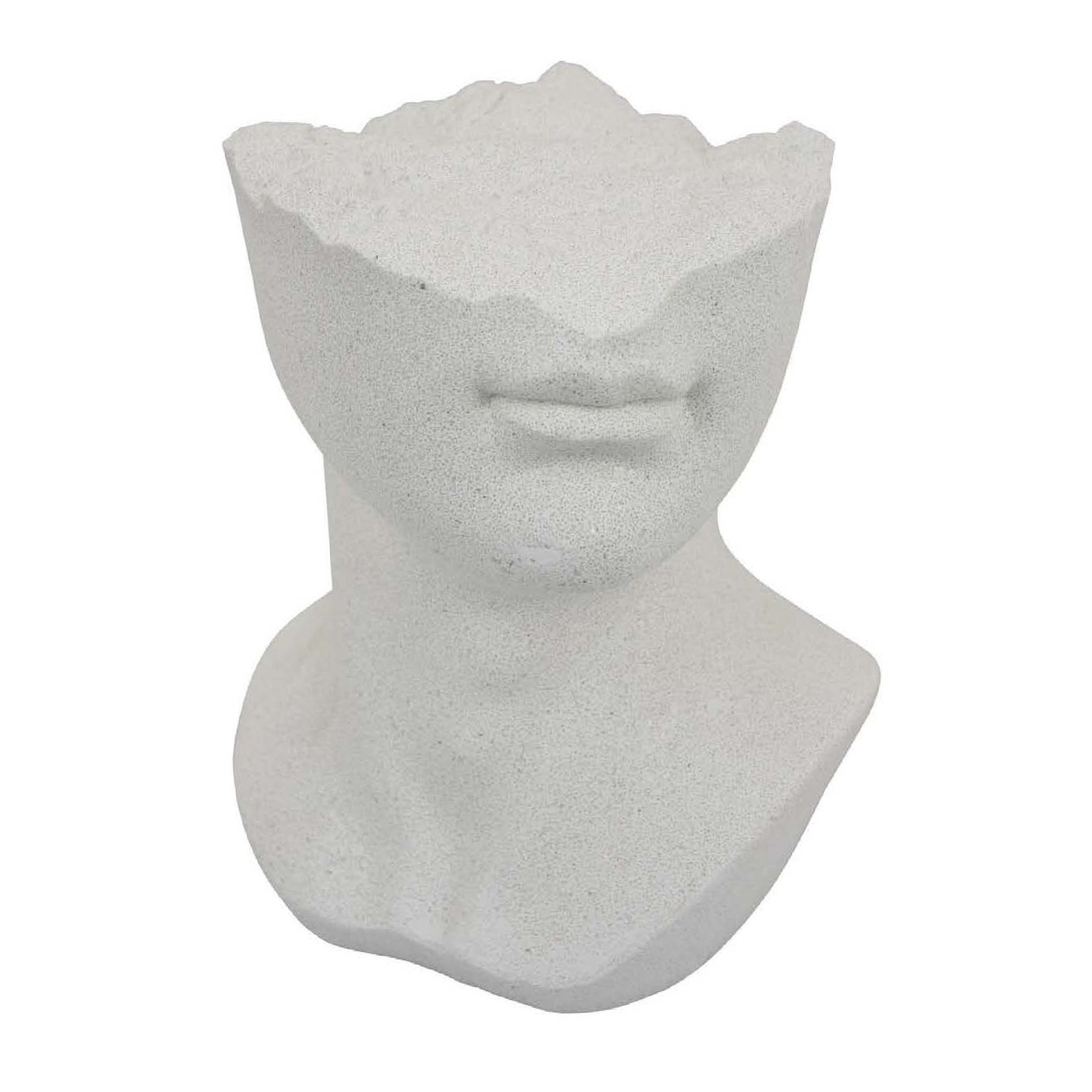 Benjara Head Statuette Tabletop Decor, White Resin, Fragmented Bust, 11 ...