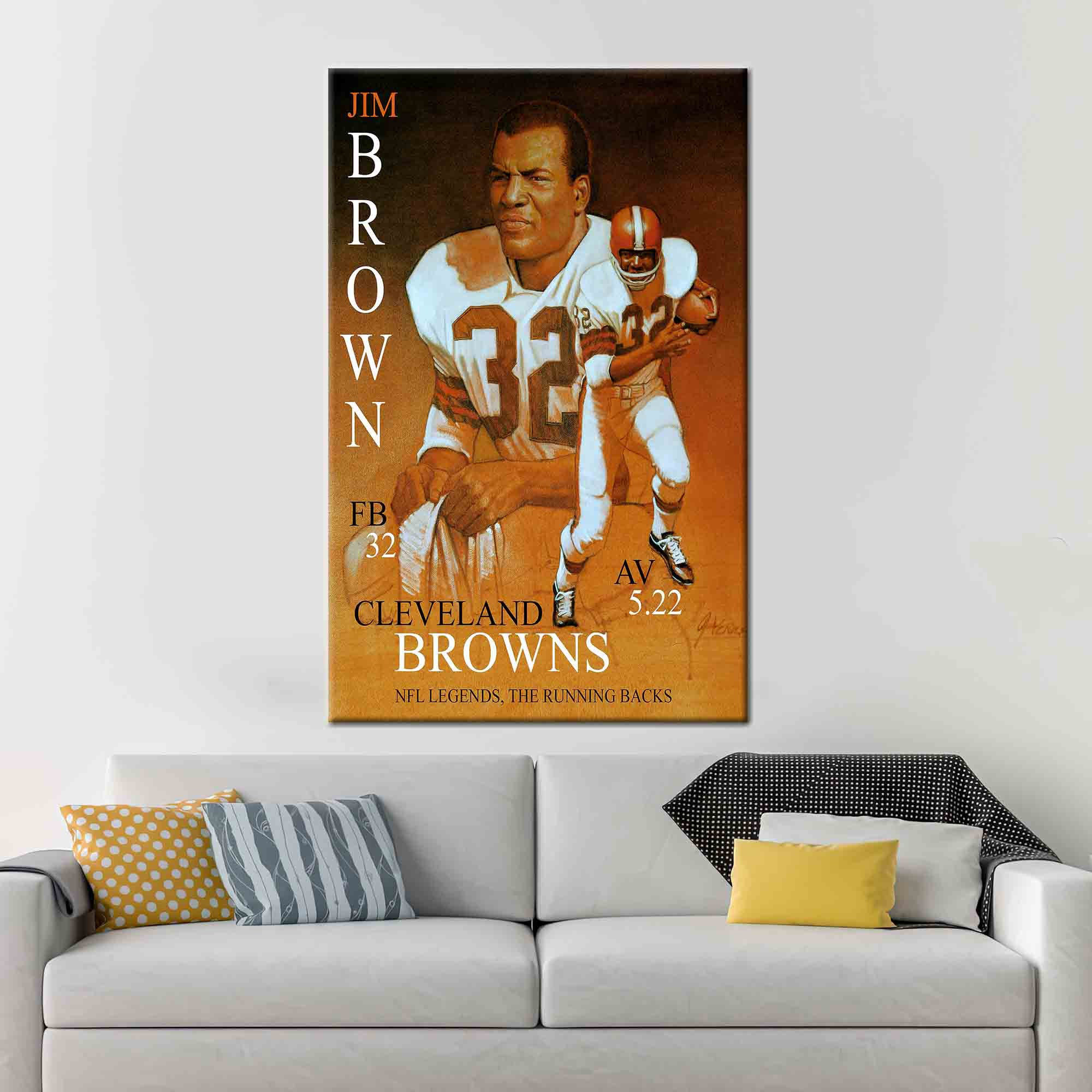 kayra export Dynamic Jim Brown American Football Themed Canvas Art in ...