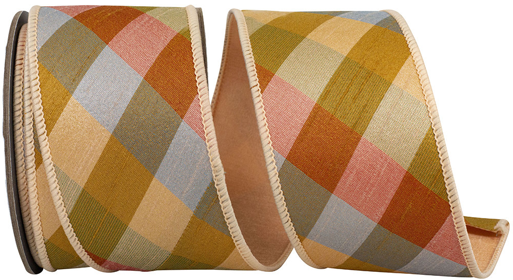 House of Hampton® Plaid Diagonal Augusta Tonal Deluxe Dupioni Backed ...