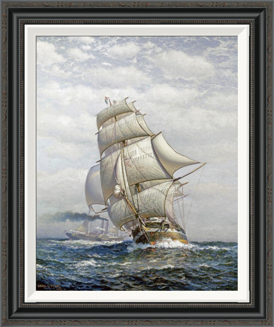 Global Gallery 'Full Sail' by James Gale Tyler Framed Painting Print ...