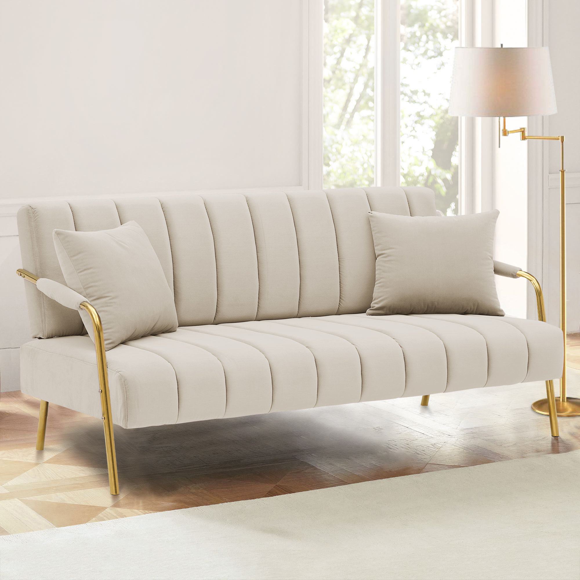 Mercer41 Jayly 60.63" Wool Round Arm Sofa | Wayfair