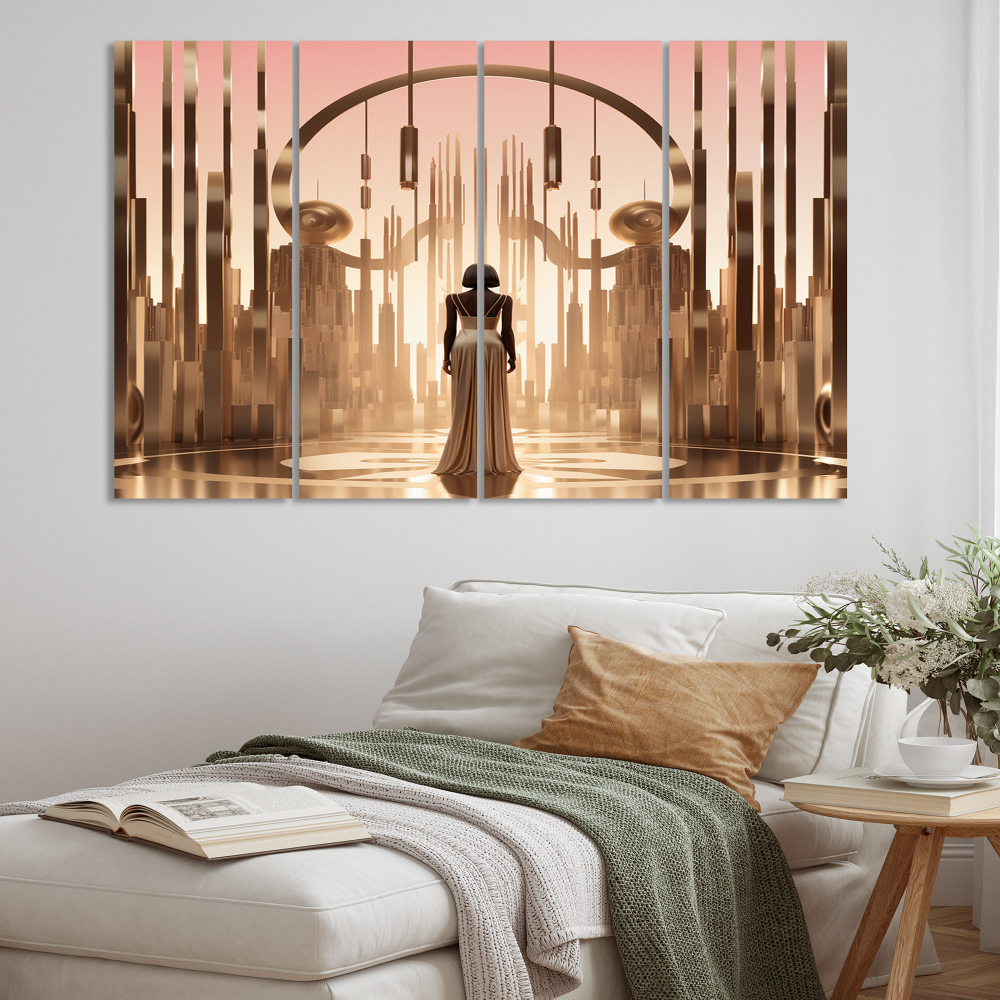 Wrought Studio Art Nouveau Lady Of The Night - Fashion Woman Wall Decor ...