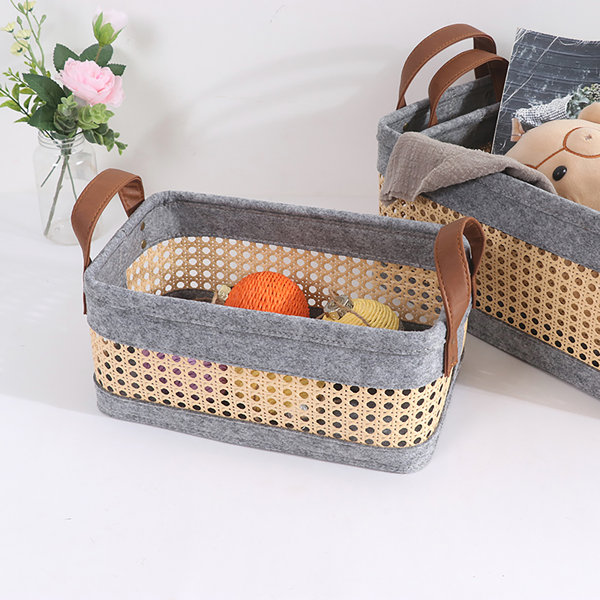 Bayou Breeze Modern Multipurpose Rattan Storage Cubes Organizer Basket ...