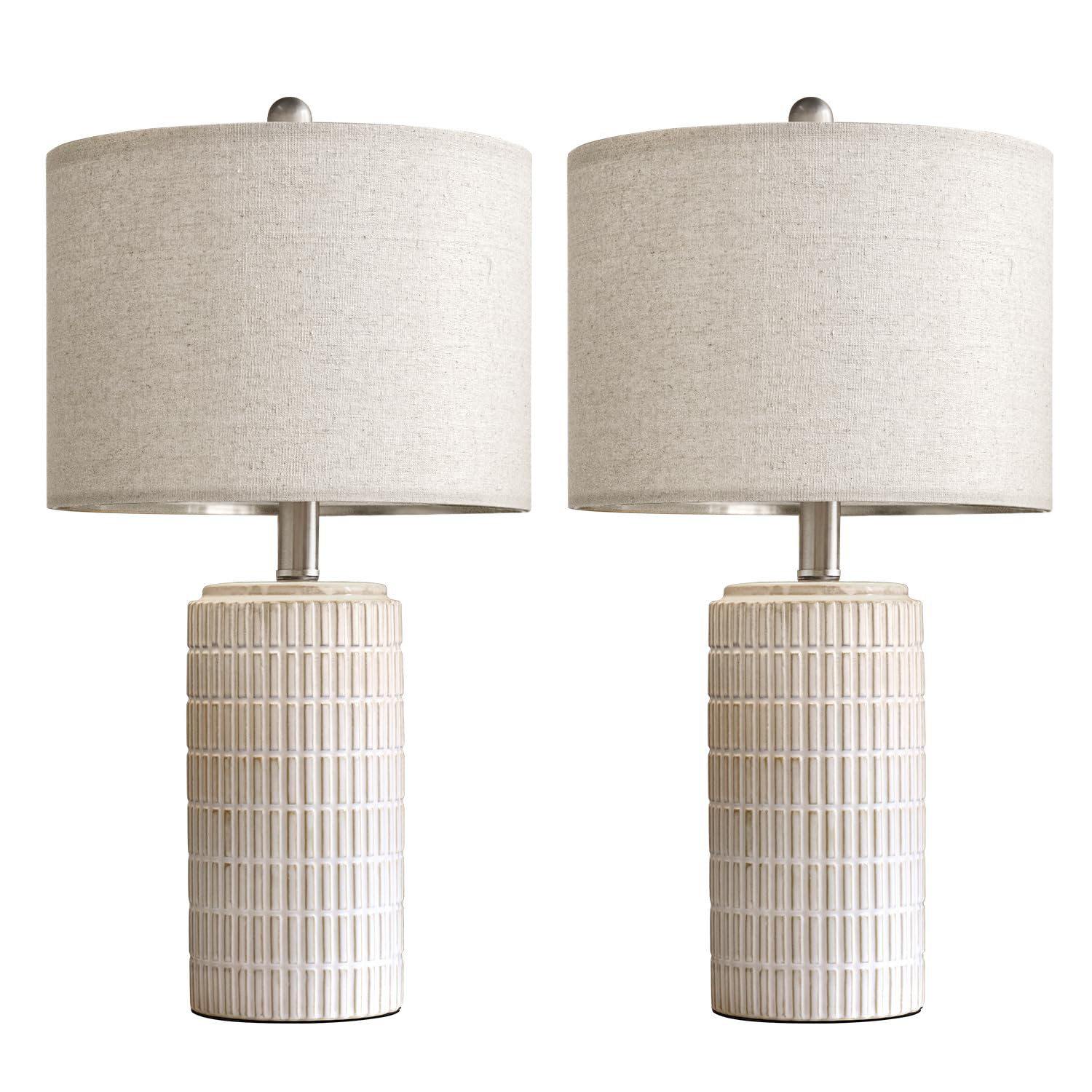 Hokku Designs 23" Modern Ceramic Table Lamp Set Of 2 For Living Room ...