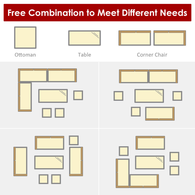 Latitude Run® 7 Piece Rattan Sofa Seating Group with Cushions & Reviews ...