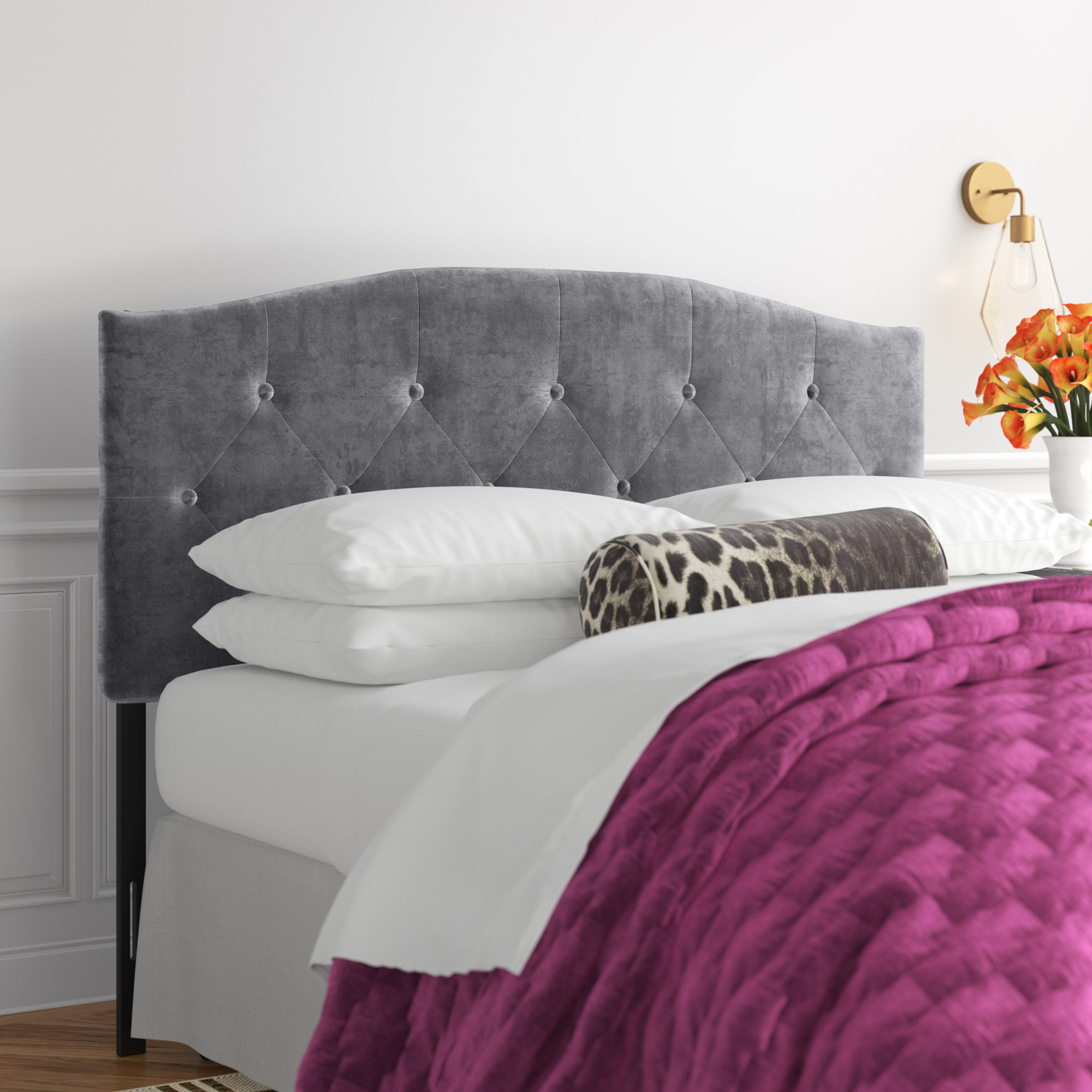 Etta Avenue™ Sirene Velvet Panel Headboard & Reviews | Wayfair