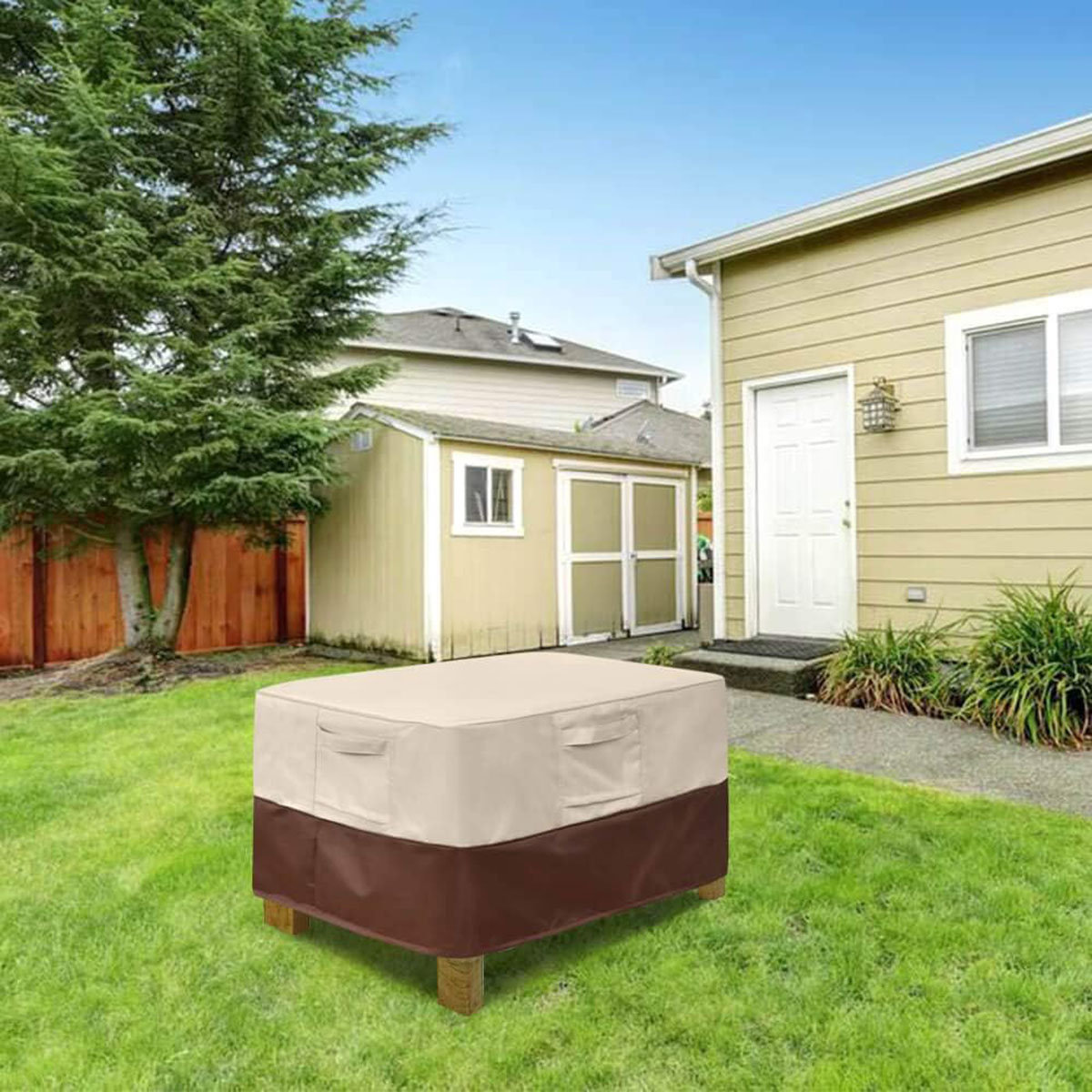 George Oliver Rectangle Patio Ottoman Cover, Waterproof Outdoor Ottoman ...