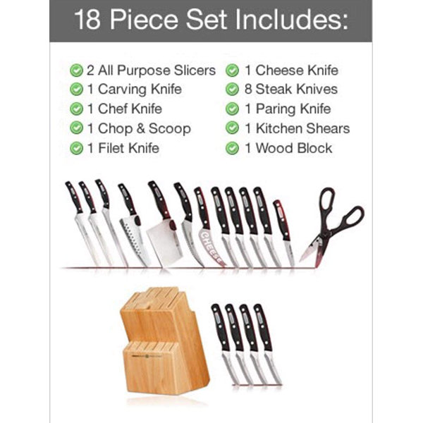 Miracle Blade World Class 18 Piece Knife Block Set & Reviews | Wayfair