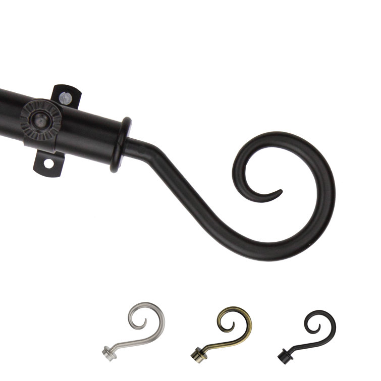 Rod Desyne Modern Curl Overall Width x Single Curtain Rod & Reviews ...