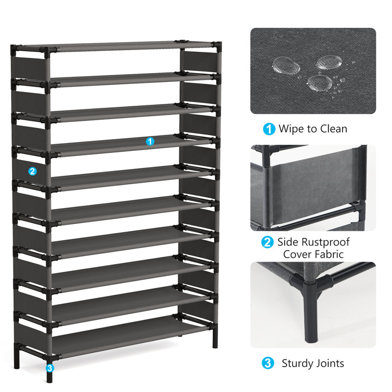 Rebrilliant 50 Pair 10 Tier Shoe Rack & Reviews | Wayfair