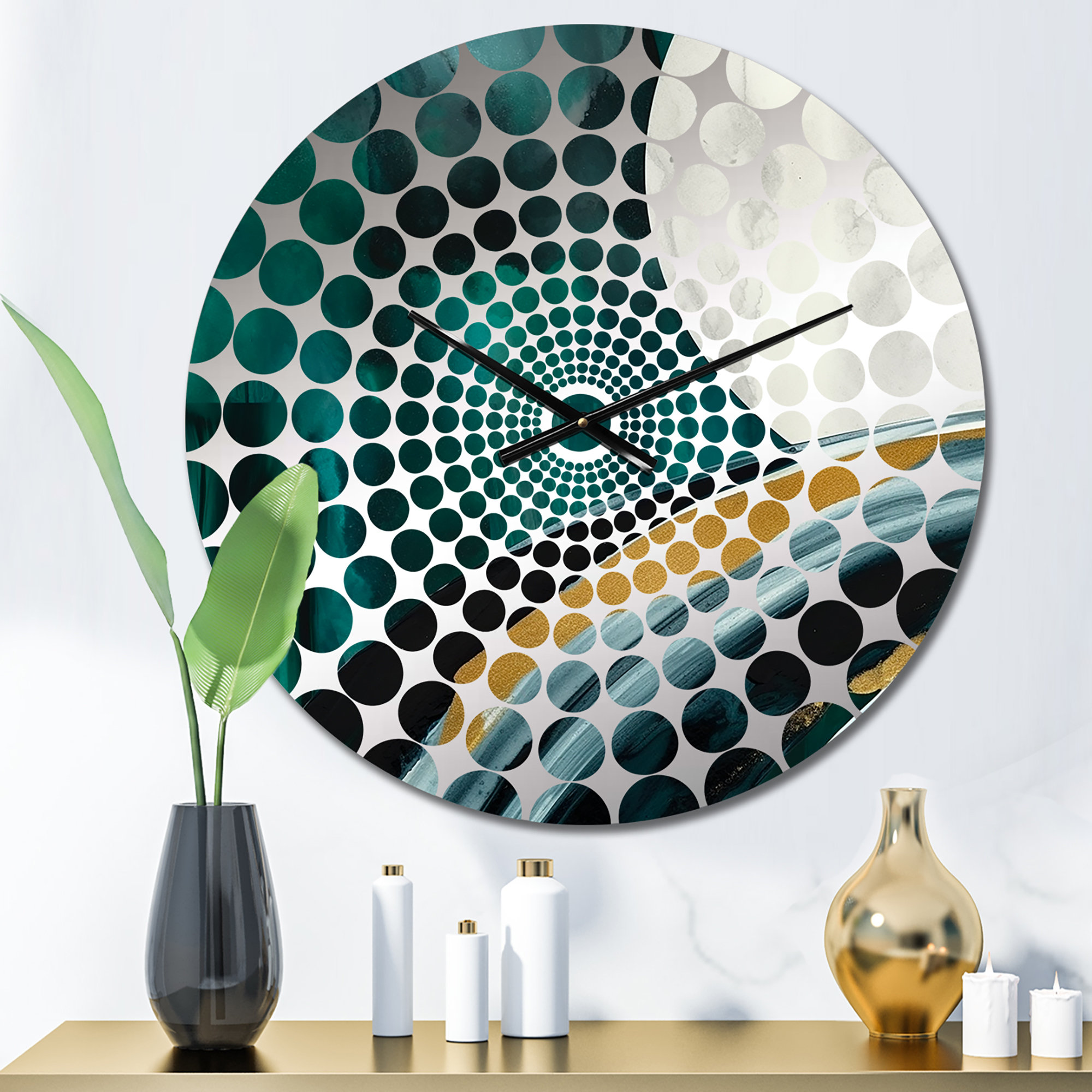 East Urban Home Bansilal - Abstract Marble Wall Clock | Wayfair