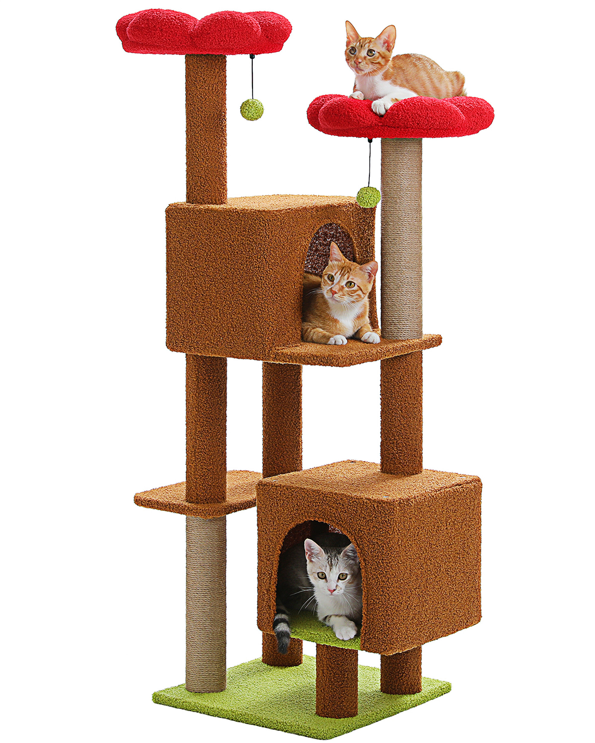 Archie & Oscar™ Cat Tree, 52.4" Cat Tree Tower For Indoor Cats, Cute ...