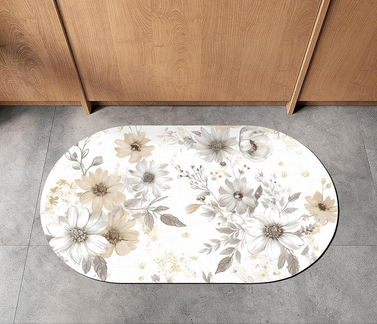 Lark Manor™ 18"x30" Vintage Flower Flat Small Kitchen Mat Ultra-Thin ...