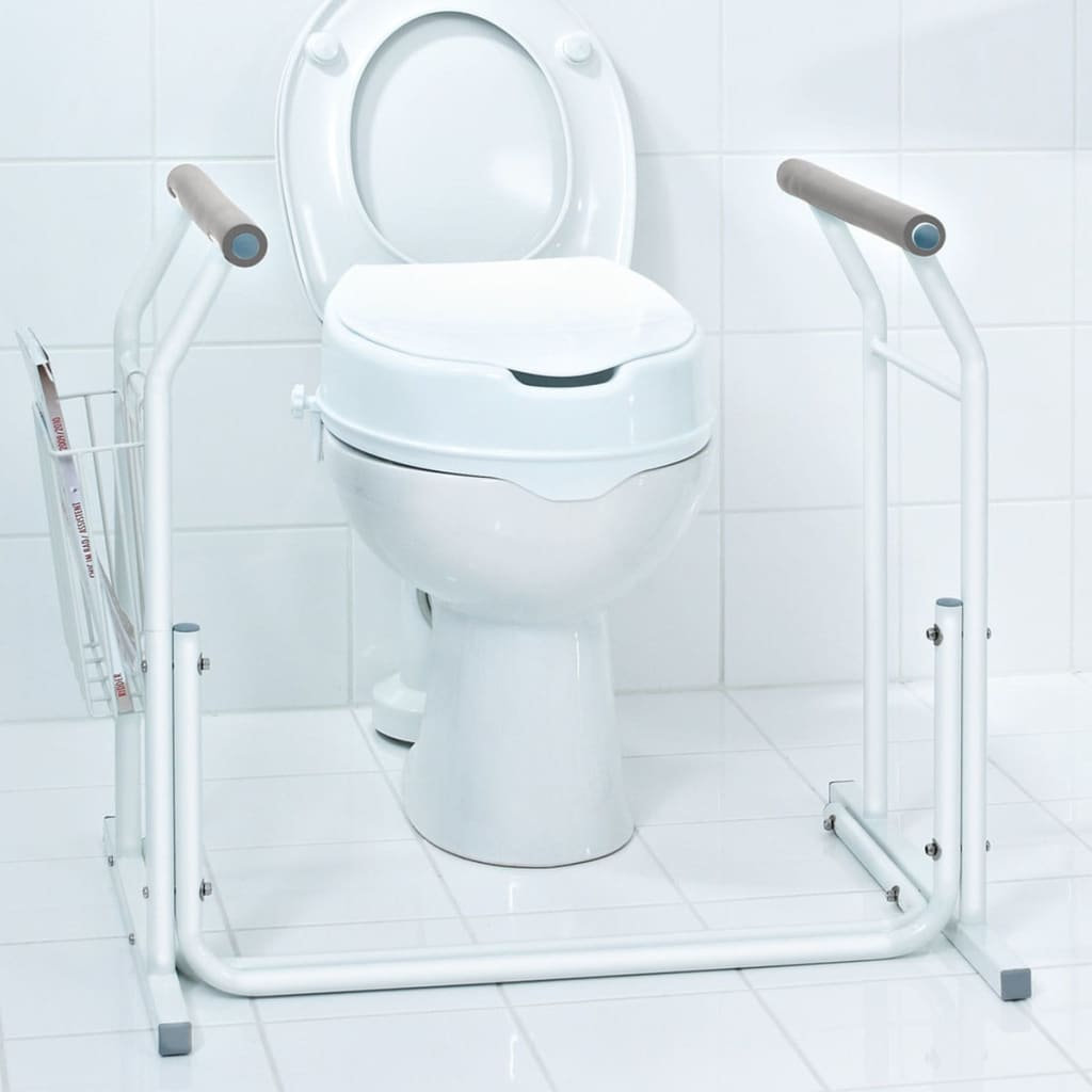 Symple Stuff Ridder Mobile Toilet Grab Rail White 100kg | Wayfair.co.uk