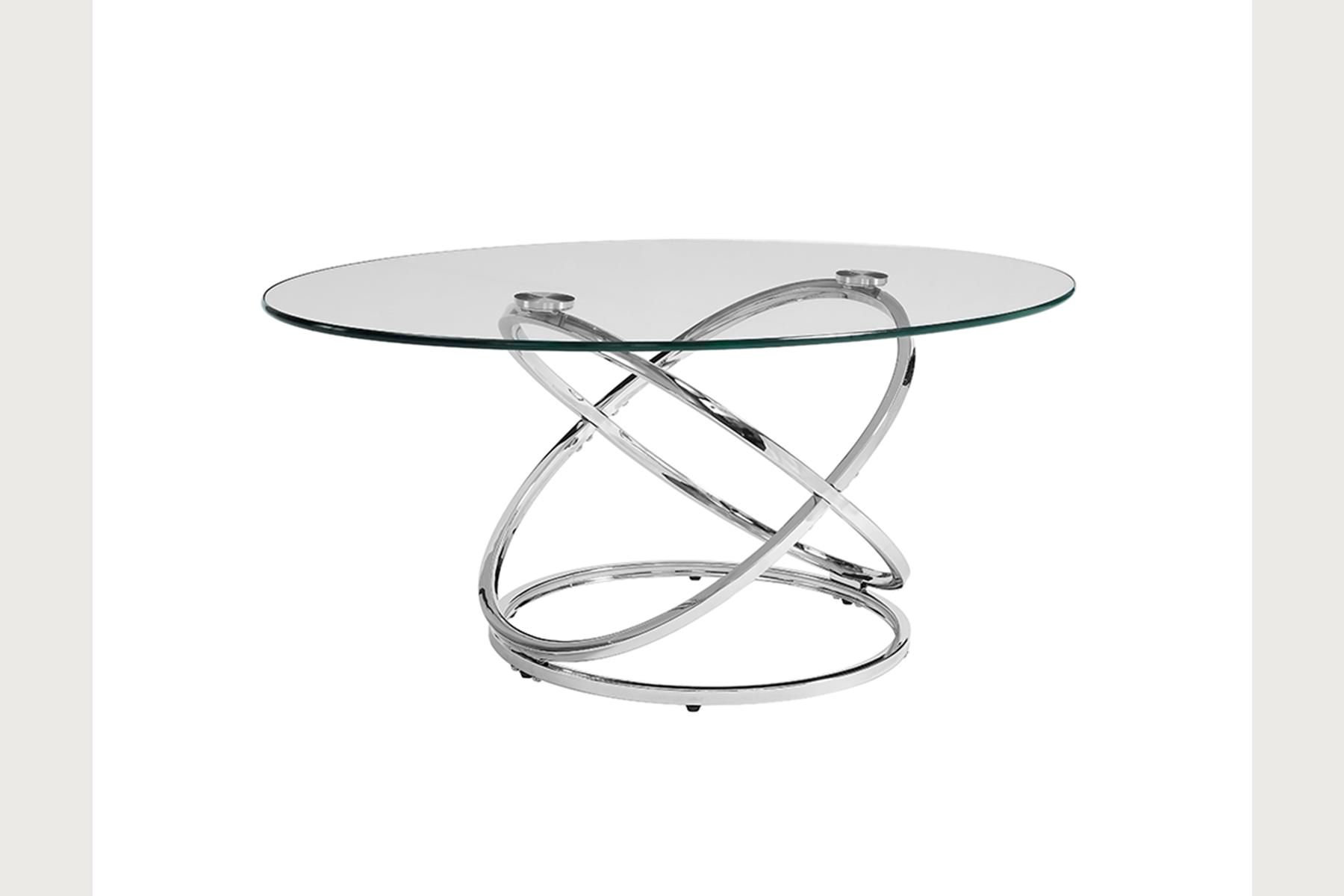 NFusion Henny 3-Piece Cocktail Table Set with Glass Top & Metal Legs ...