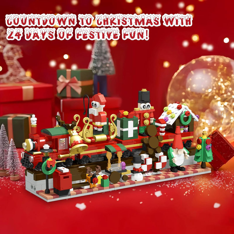 The Holiday Aisle® Dekoresyon Advent Calendar Christmas Train Building ...