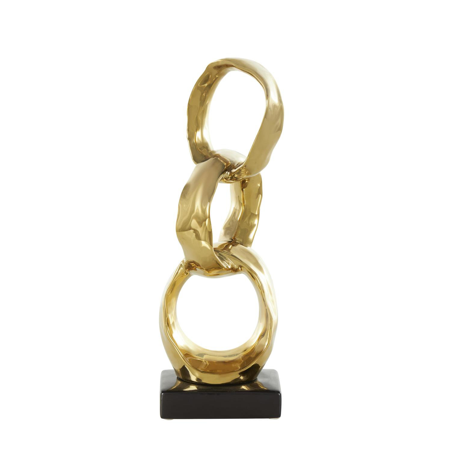Ivy Bronx Cole And Grey Ceramic Interlocked Rings Abstract Sculpture ...