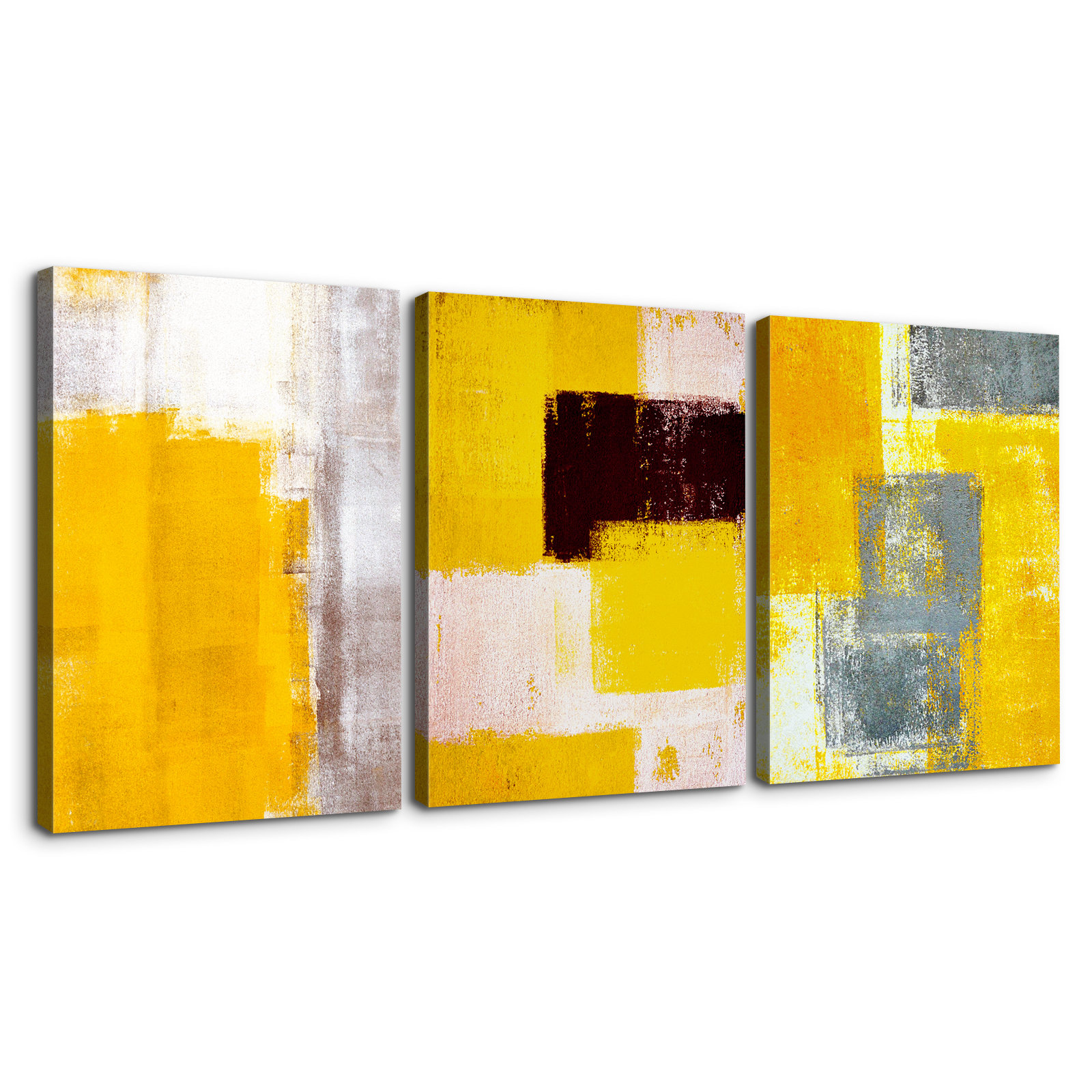 Millwood Pines 3 panels Framed Canvas Wall Art Decor Abstract Painting ...