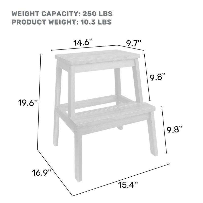 Redwood Rover Entrada 2 Step - Wooden Step Stool | Wayfair