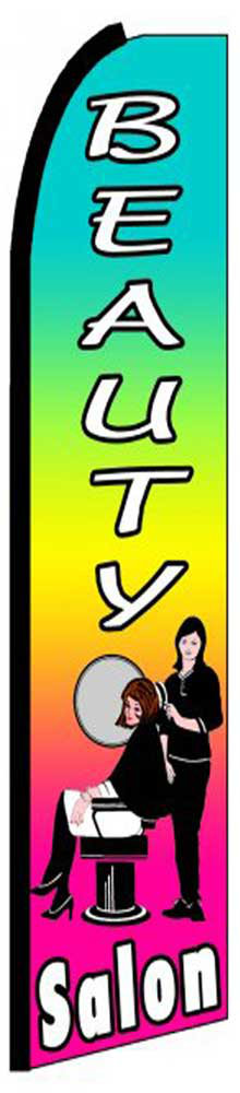 NeoPlex Beauty Salon With Graphics Polyester 138 x 38 in. Feather ...