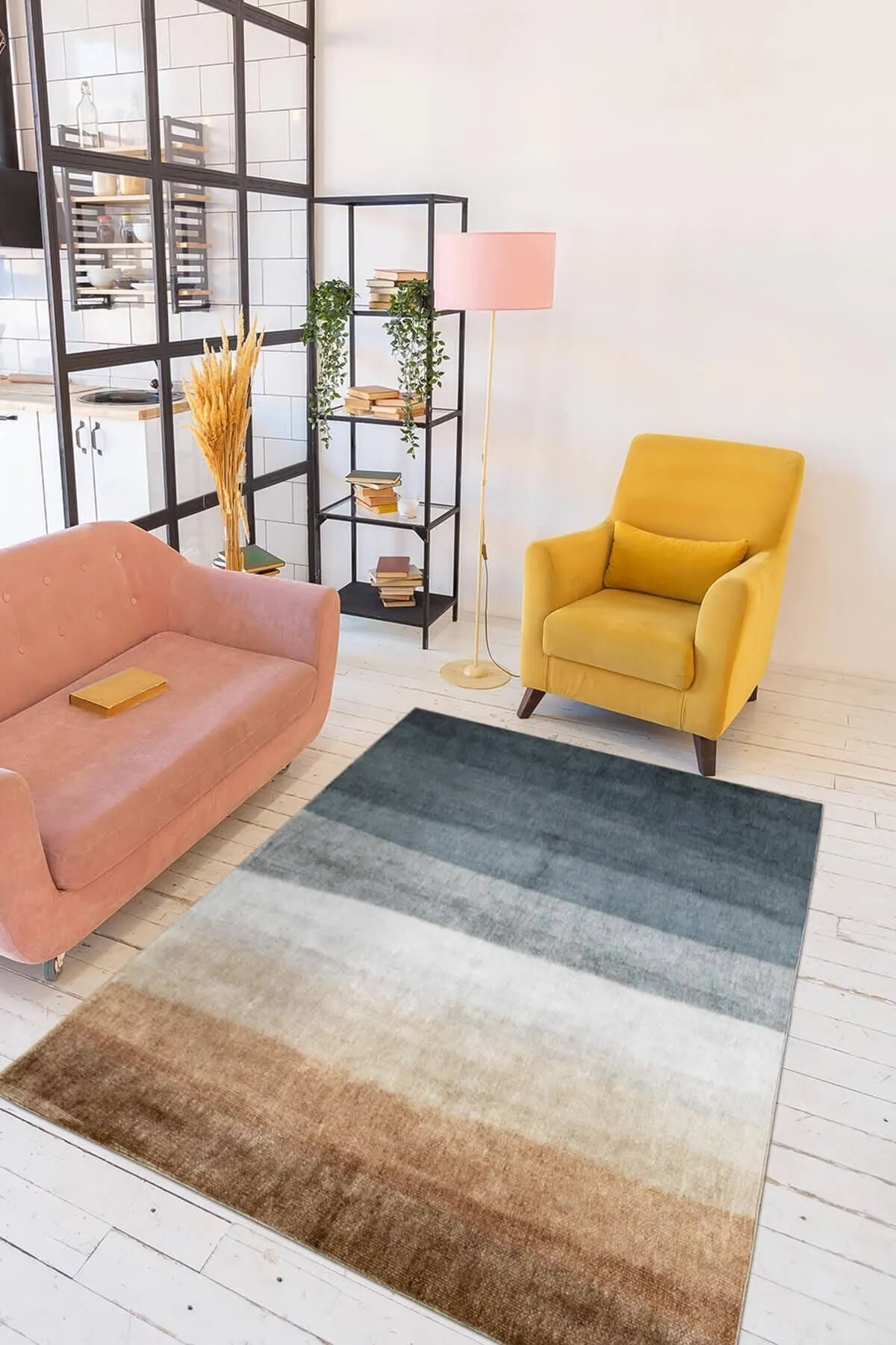 Orren Ellis Fuga Soft Textured Multicolored Modern Pattern Rug | Wayfair