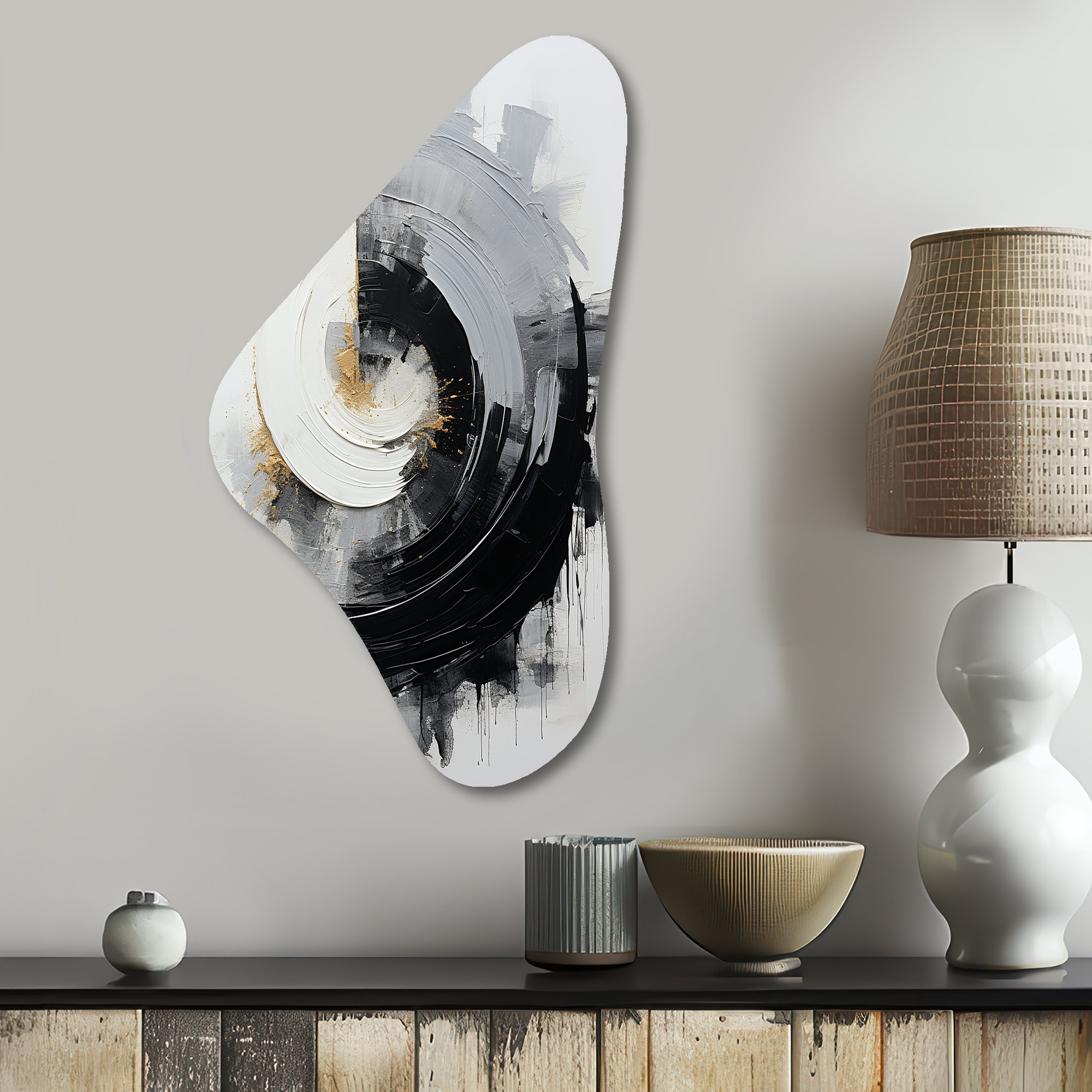 Design Art Black And White Zen Spiral II - Abstract Spirals Boomerang ...
