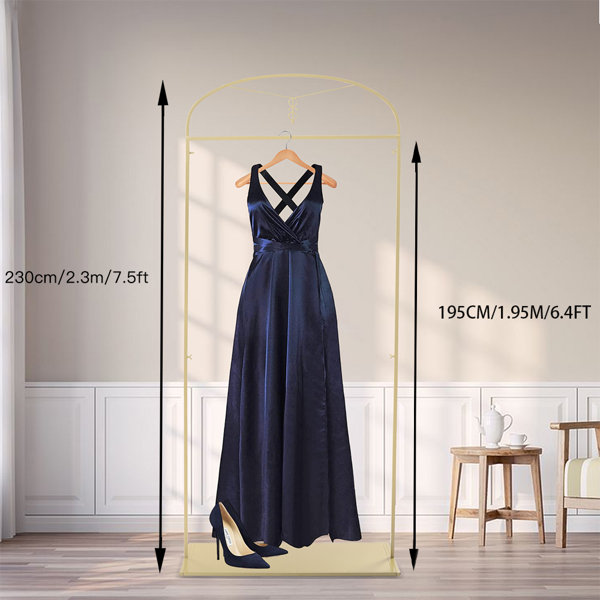 Everly Quinn 7.5ft. H Elegant Minimalistic Garment Rack Wedding Dress ...