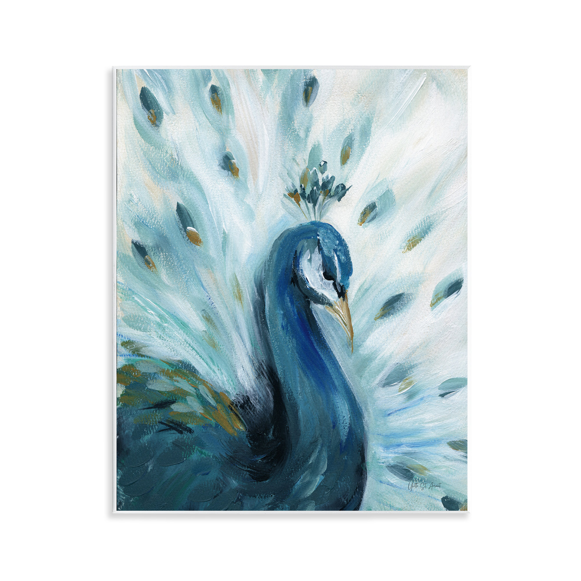 Winston Porter Elegant Peacock Painting Wall Plaque Art by Yvette St ...