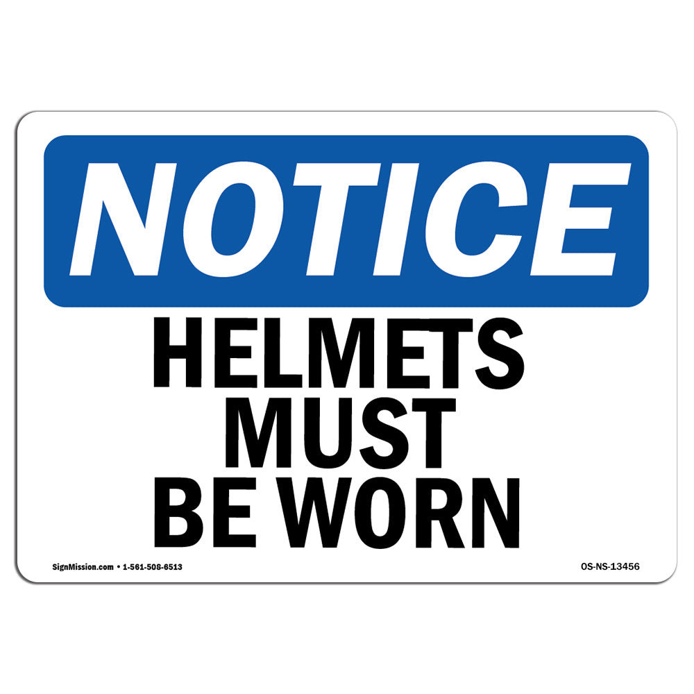 SignMission Helmets Must Be Worn Aluminum Sign 12 x 18 | Wayfair