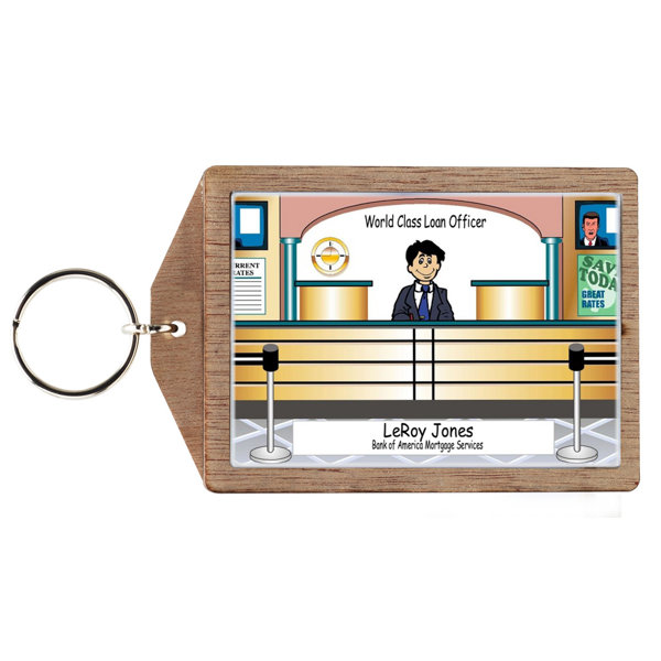 Printed Perfection Personalized Bank Teller - Male Wooden Key Chain ...