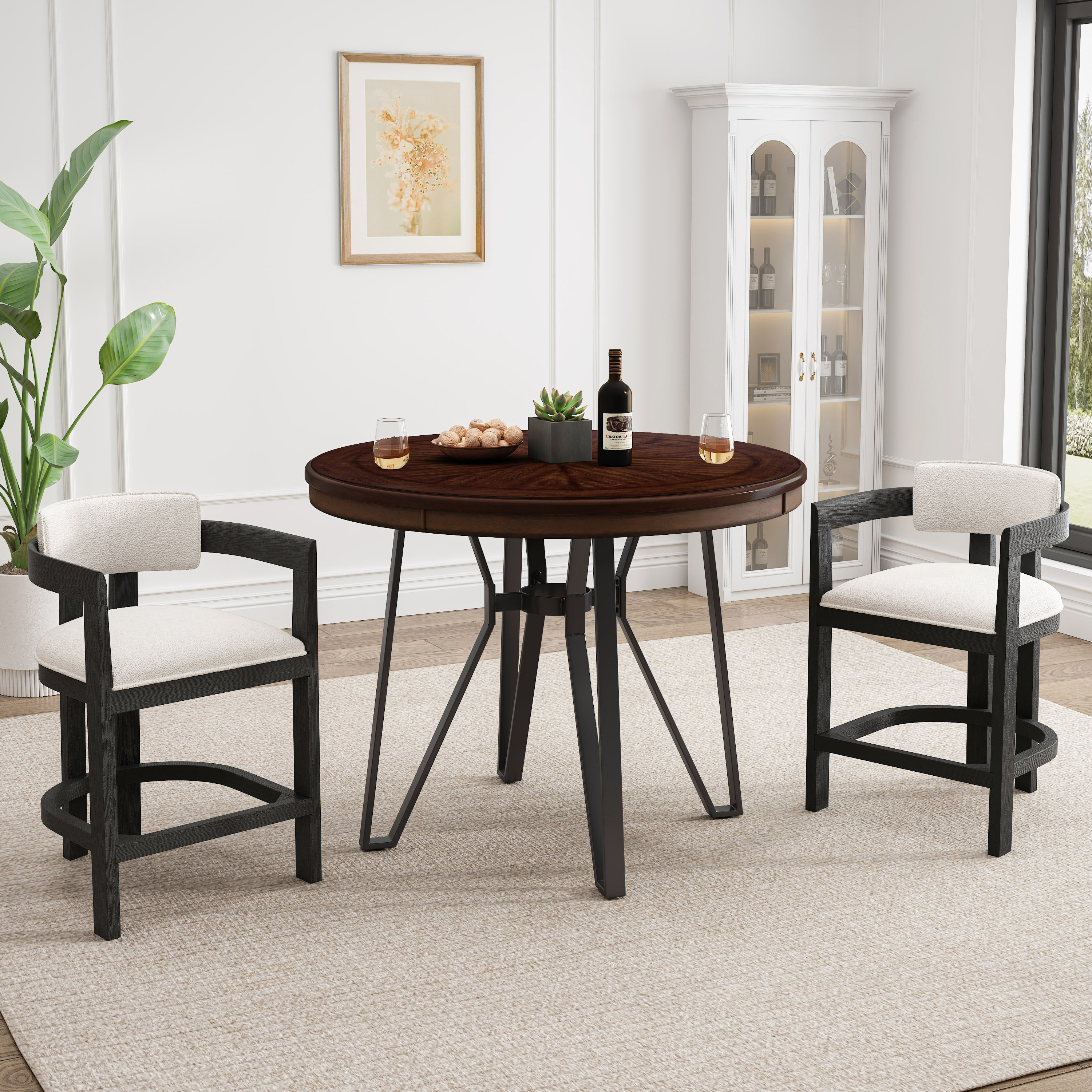 Ebern Designs Jeffers 3-Piece Round Bar Set | Wayfair