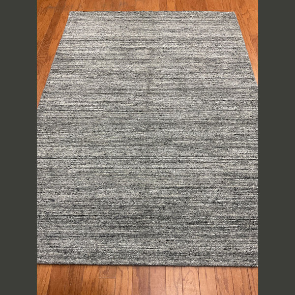 17 Stories One-of-a-Kind 5'1" X 7' Wool Area Rug in Gray/White | Wayfair