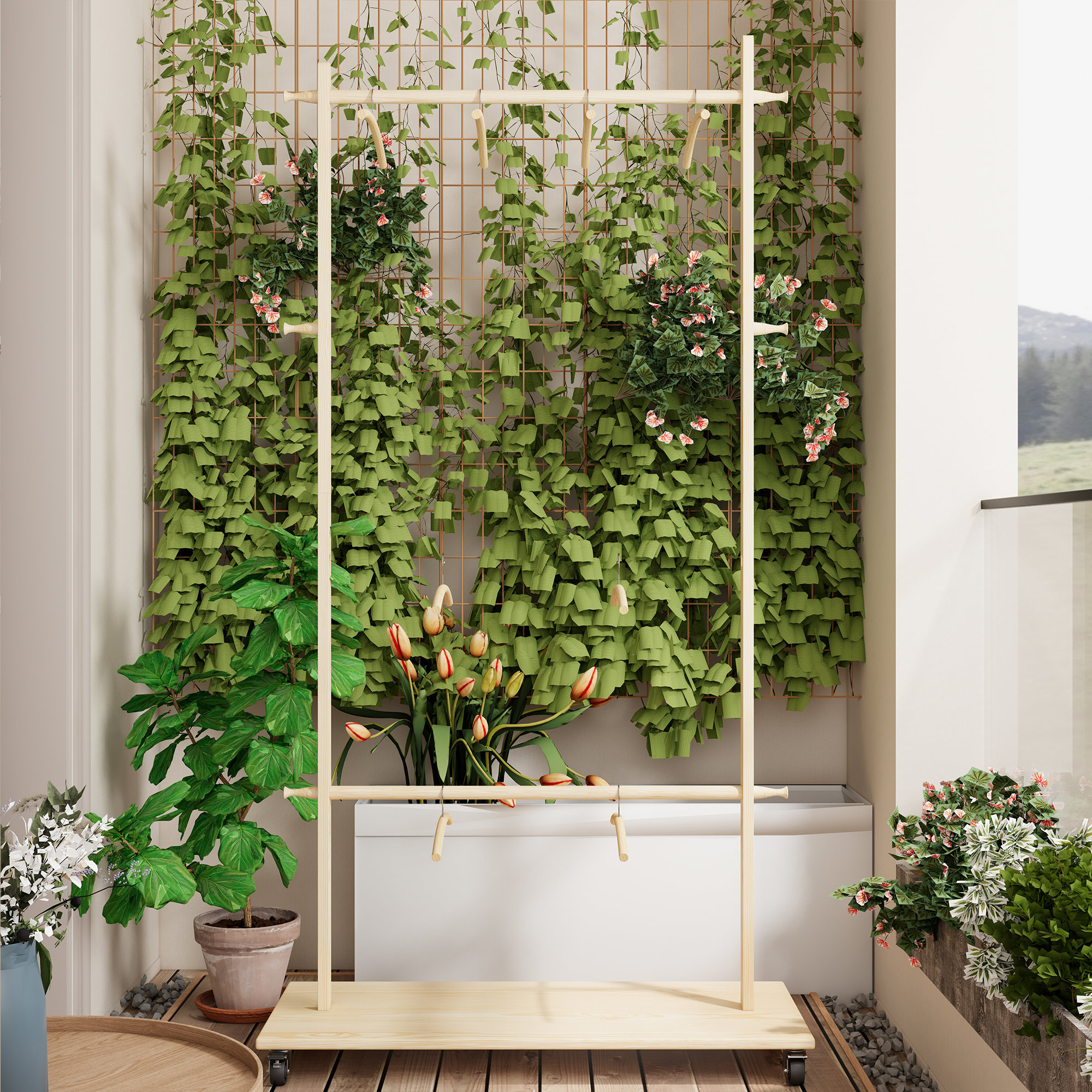 UFURYRIDE Clothes Rack with Wheels - Multi-Functional Garment Rack for ...