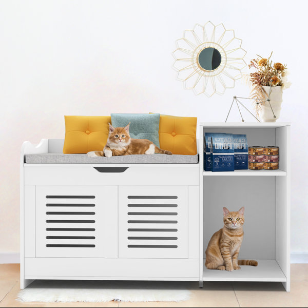 Tucker Murphy Pet™ Extra-Large Cat Litter Box Enclosure With Seat ...