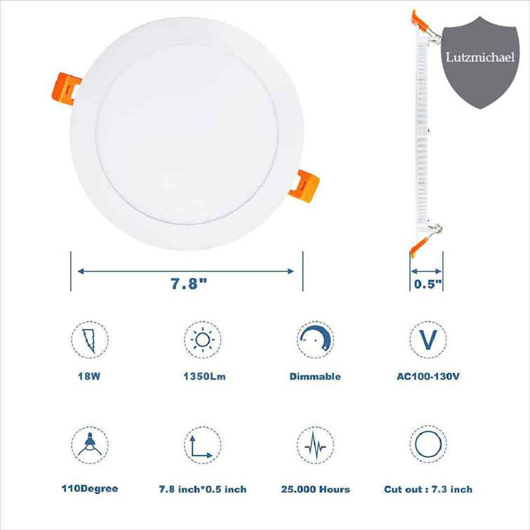 menggutong 8 Inch LED Recessed Lighting Fixture, Dimmable Ceiling Light ...