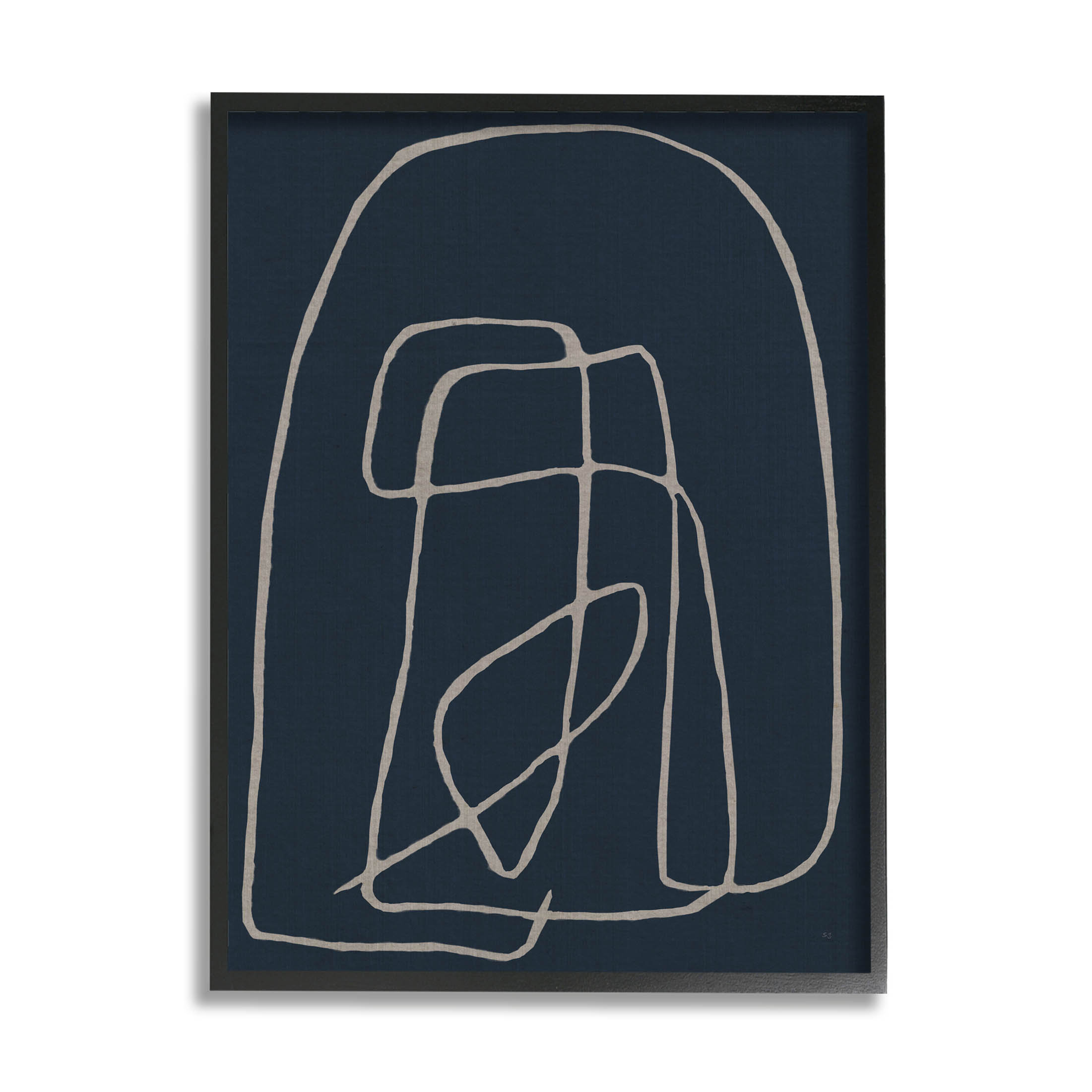 Stupell Industries Modern Squiggle Line Form Framed On Canvas by Susan Jill Painting | Wayfair