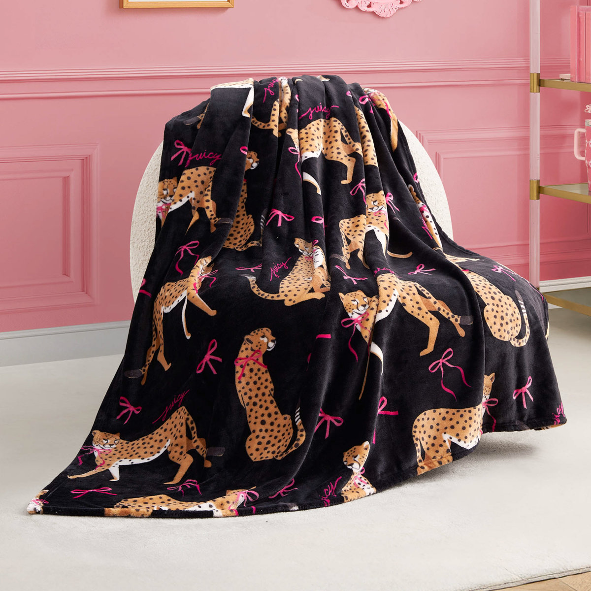 Juicy Couture Cheetah In Bows Plush Throw Blankets & Reviews - Wayfair ...