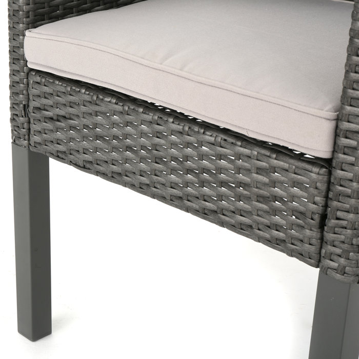 Winston Porter Amarveer All Weather Wicker Dining Armchair with Cushion ...