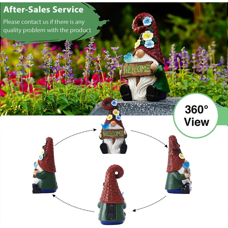Trinx Outdoor Garden Decor with Welcome & Solar LED Lights | Wayfair