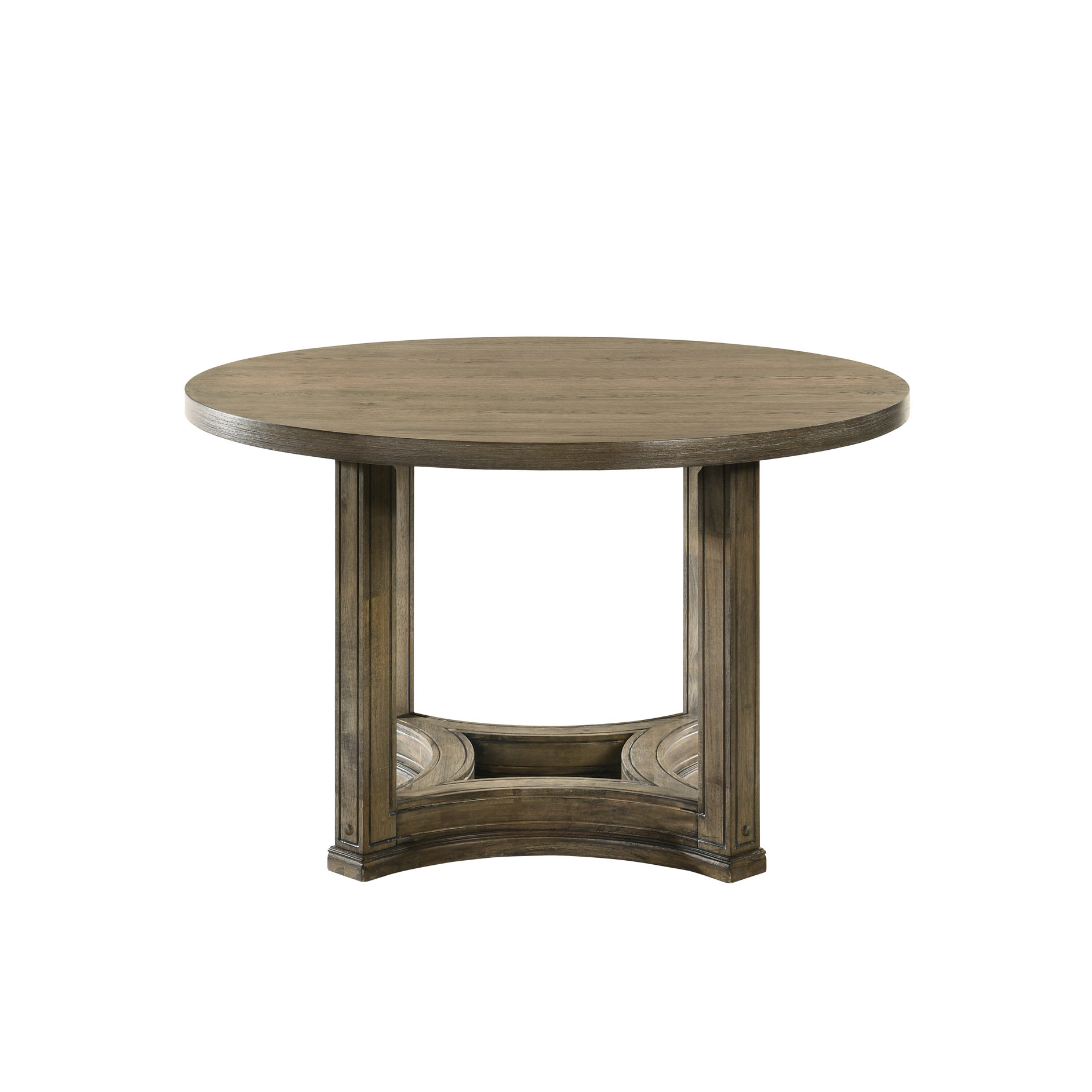 August Grove Weathered Oak Table - Round, 47in Depth, & Elegant Finish ...